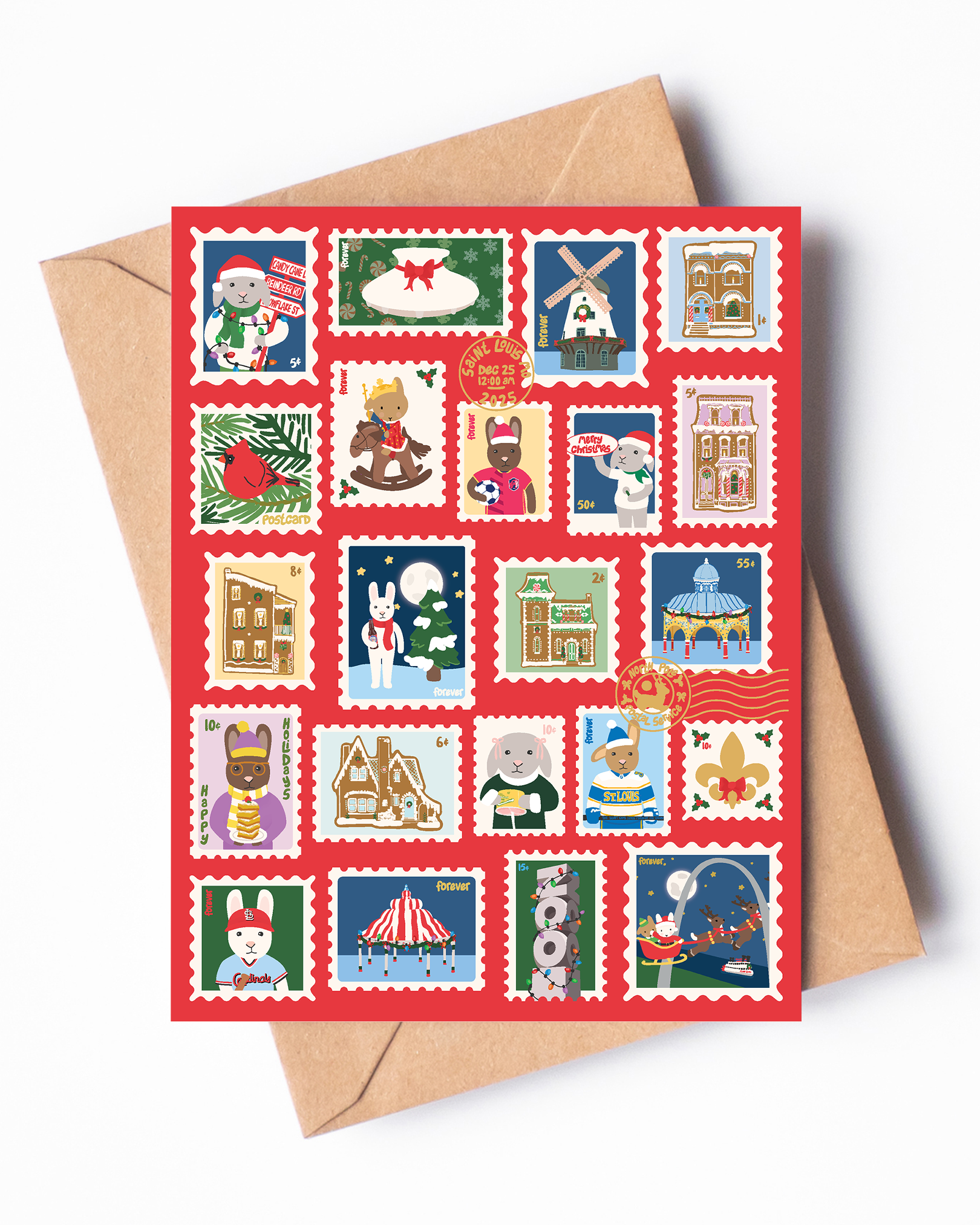 Saint Louis Stamp Christmas Card – Clem & Co.